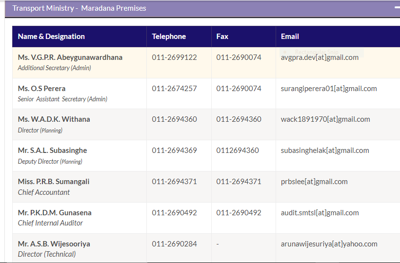 Transport Ministry - Maradana Premises